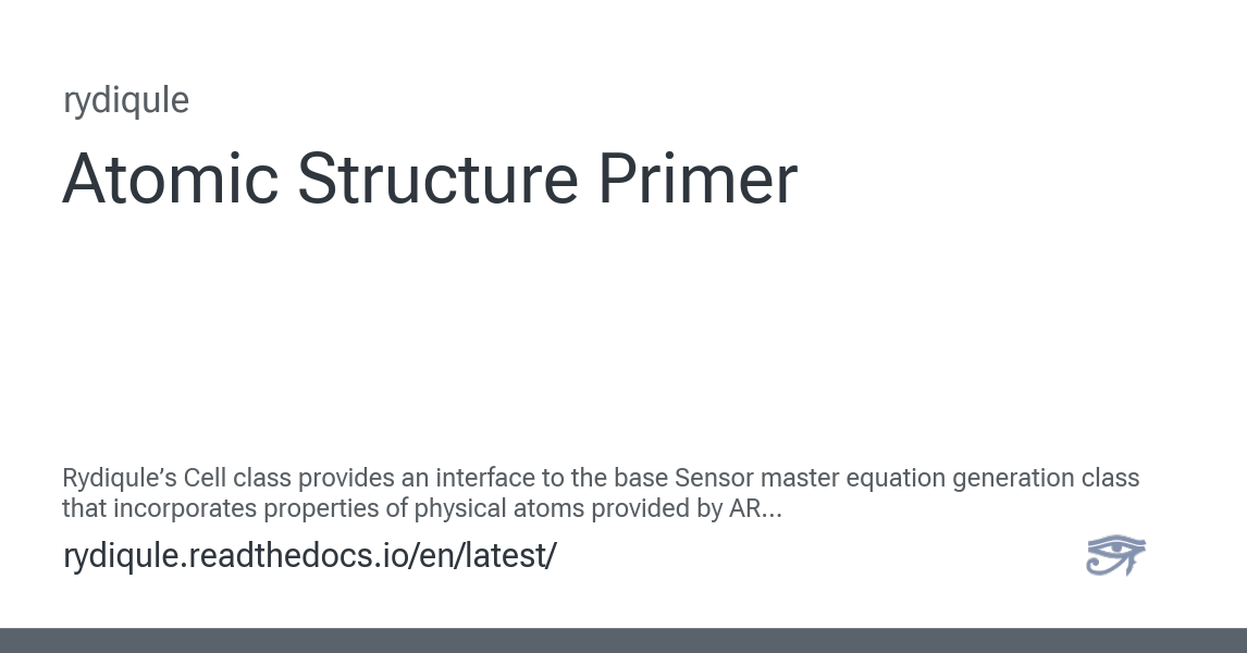 Atomic Structure Primer - rydiqule v2.1.3.dev4